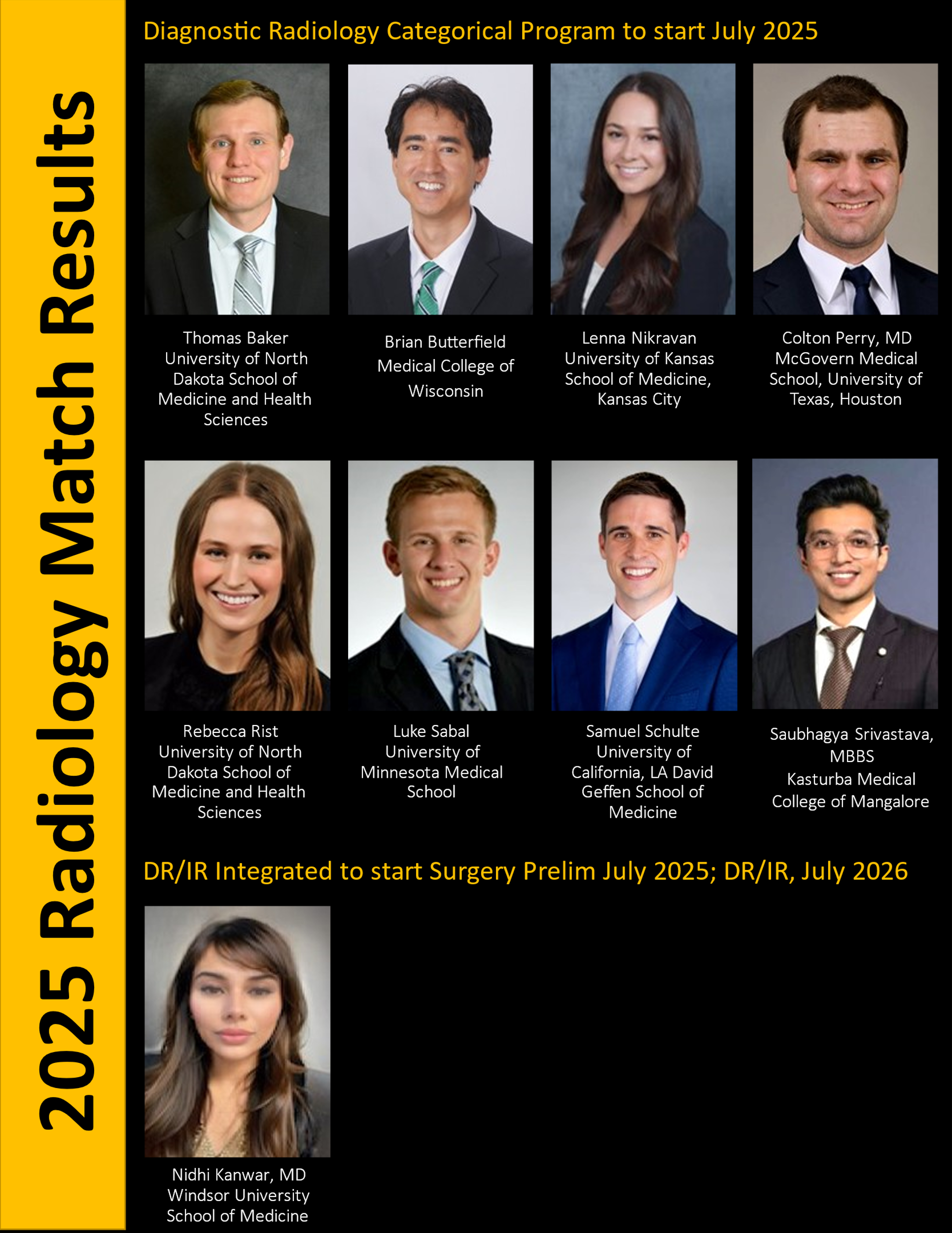 2025 NRMP Match Results | Department of Radiology - Carver College of ...